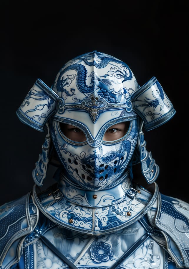 Porcelain Knight Warrior - PikPoket. Mini Prints, Enamel Pins + More