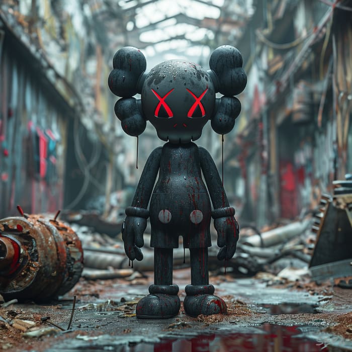 Horror Black Kaws - PikPoket. Mini Prints, Enamel Pins + More