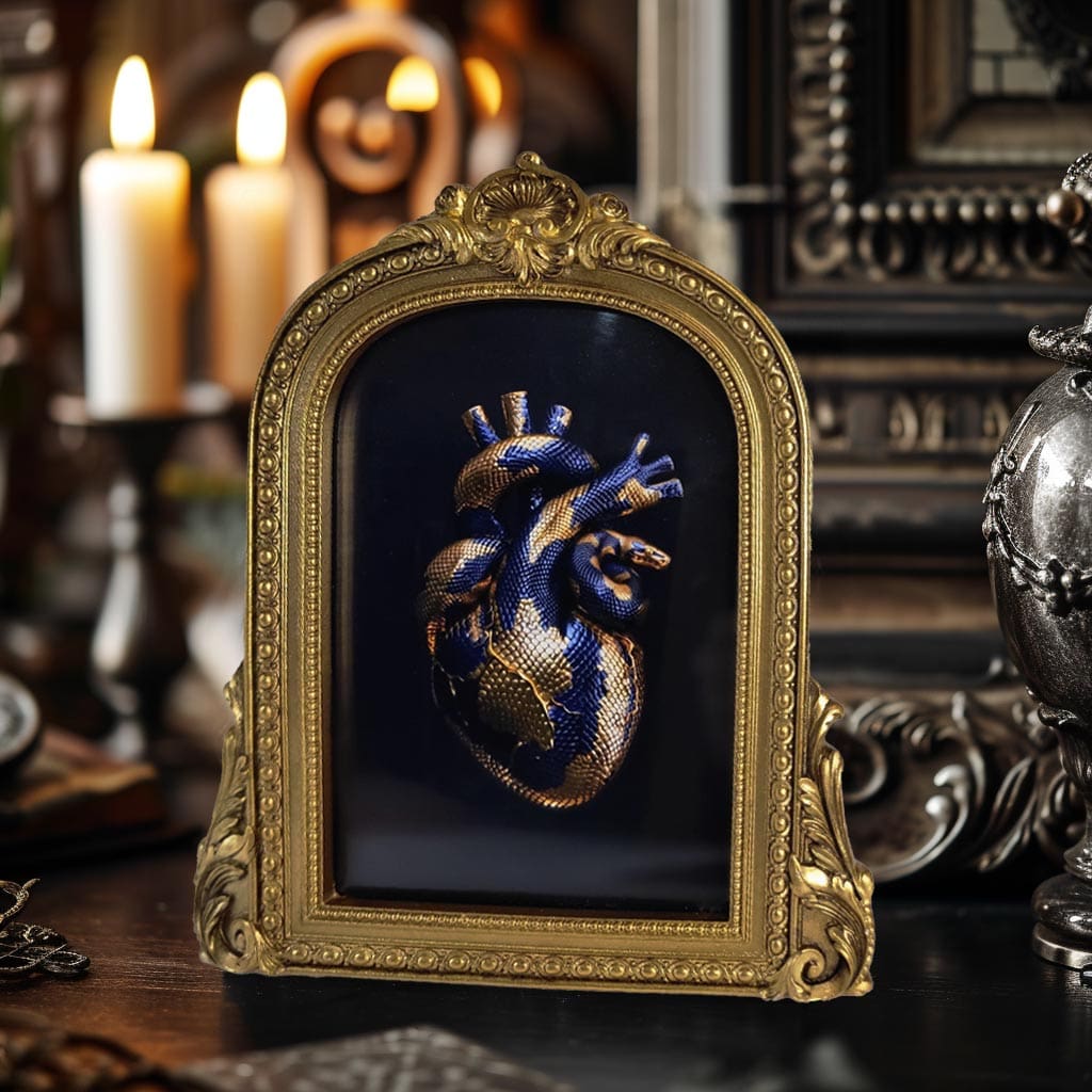 Gold Frame with Snake Skin Heart - PikPoket. Mini Prints, Enamel Pins ...