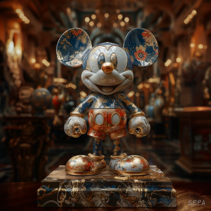 Baroque Series - Mickey Mouse Statue Print - PikPoket. Mini Prints ...