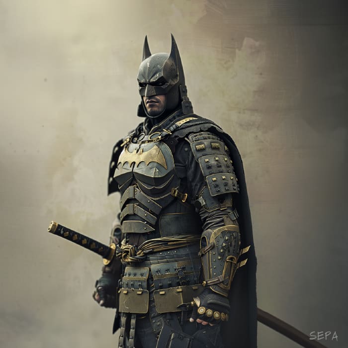 Samurai Series - Vintage Batman Print - PikPoket. Mini Prints, Enamel ...